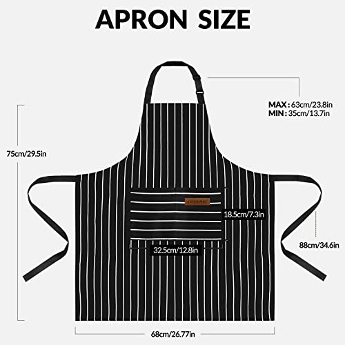 ATROPOS 2 Pcs Aprons for Women with Pockets, Aprons for Men, Womens Kitchen Apron, Cooking Apron Adjustable Bib Chef Apron(Unisex)