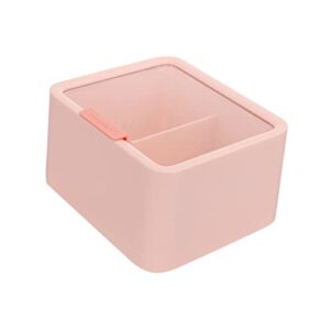 fomiyes 2 cotton swab plastic box organizing box cotton swabs for makeup cotton pad dispenser cosmetic cottons box bathroom storage container cotton swab storage bottles storage case pink