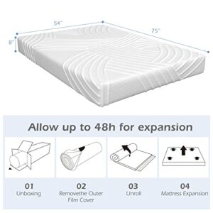 Giantex Memory Foam Mattress, 8 inch Mattress Full with Gel Infused Memory Foam for Cool Sleep & Pressure Relief, CertiPUR-US Certified, Firm Bed Mattress in a Box