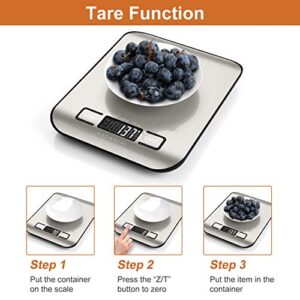 CROWNFUL Food Scale, 11lb Digital Kitchen Scales Weight Ounces and Grams for Cooking and Baking, 6 Units with Tare Function (Battery Included)