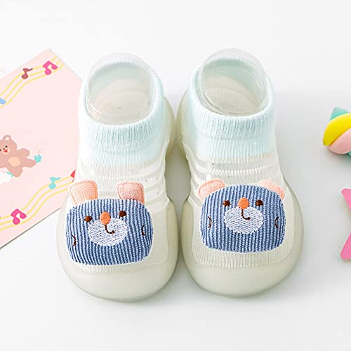 Lykmera Cartoon Socks Shoes Summer Autumn Comfortable Infant Toddler Shoes Cute Bear Pattern Mesh Breathable Floor Shoes (Grey, 6-12 Months)