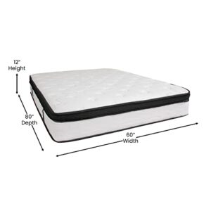 EMMA + OLIVER 12 Inch CertiPUR-US Certified Memory Foam Pocket Spring Mattress, Queen Mattress in a Box