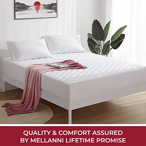 Mellanni Extra Deep Pocket Sheet Set + Waterproof Mattress Pad Bundle&Save - Bundle Includes: 4pcs Extra Deep Pocket Sheets up to 21" and Waterproof Mattress Pad 21" (Queen, White)