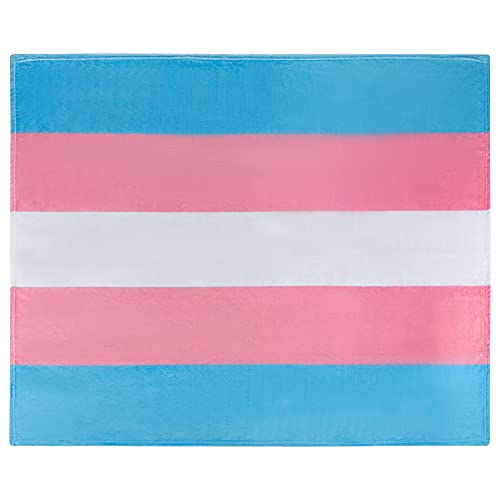 Transgender Pride Throw Blanket, Trans Pride Flag Blanket, Super-Soft Extra-Large Transgender Flag Blanket (50 in x 60 in) Warm and Cozy Throw for Bed, Couch or Sofa, Transgender Gifts, LGBTQIA+ Ally