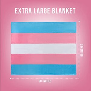 Transgender Pride Throw Blanket, Trans Pride Flag Blanket, Super-Soft Extra-Large Transgender Flag Blanket (50 in x 60 in) Warm and Cozy Throw for Bed, Couch or Sofa, Transgender Gifts, LGBTQIA+ Ally