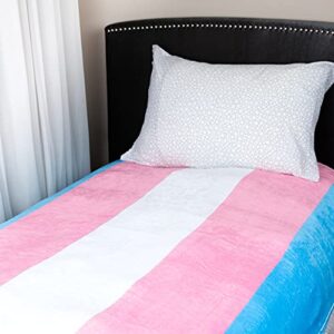 Transgender Pride Throw Blanket, Trans Pride Flag Blanket, Super-Soft Extra-Large Transgender Flag Blanket (50 in x 60 in) Warm and Cozy Throw for Bed, Couch or Sofa, Transgender Gifts, LGBTQIA+ Ally