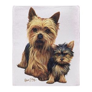 cafepress yorkie terrier pup throw blanket super soft fleece plush throw blanket, 60"x50"