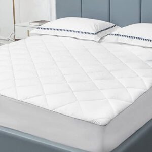 sunflower king mattress pad, hypoallergenic cotton mattress cover, 18-22" extra deep pocket quilted protector, breathable&noiseless