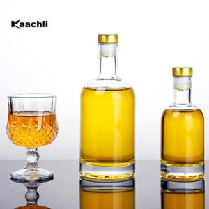 Kaachli Olive Oil And Vinegar Cruet Small Wine Dispenser Glass Bottles 6 oz (200ml) With Stainless Steel Spout,3 - Pack