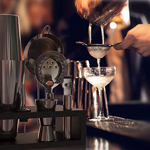 13-Piece Boston Cocktail Shaker Bar Set Gunmetal Plated Bartender Kit Cocktail Shaker Set Black Cocktail Kit with Mixology Bartender Kit Bar Accessories Bartending Kit Cocktail Set With Shaker