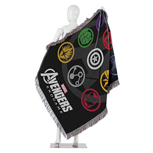 Marvel Avengers Endgame, "Symbols", Woven Tapestry Throw Blanket, 48" x 60", Multi-Color