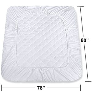 Utopia Bedding Quilted Fitted Mattress Pad (King) - Elastic Fitted Mattress Protector - Mattress Cover Stretches up to 16 Inches Deep - Machine Washable Mattress Topper