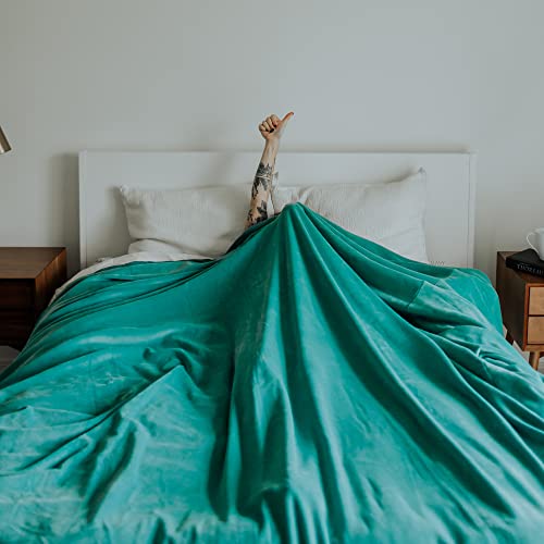 Big Blanket Co Original Stretch Teal | 120” x 120” (10' x 10') Extra Large Throw Blanket | Soft, Giant, Cozy Blanket That Fits The Whole Family | The Biggest, Best Gift Idea of 2023