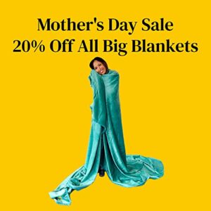 Big Blanket Co Original Stretch Teal | 120” x 120” (10' x 10') Extra Large Throw Blanket | Soft, Giant, Cozy Blanket That Fits The Whole Family | The Biggest, Best Gift Idea of 2023