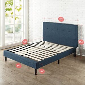 Zinus Omkaram Upholstered Platform Bed with Wood Slat Support, Full & 10 Inch Gel-Infused Green Tea Memory Foam Mattress, Full