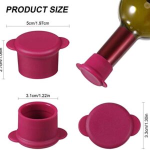 Wine Stoppers - Silicone Wine Bottle Caps - Reusable and Unbreakable Sealer Covers - Beverage Corks to Keep Wine Fresh for Days with Air-Tight Seal - Set of 5