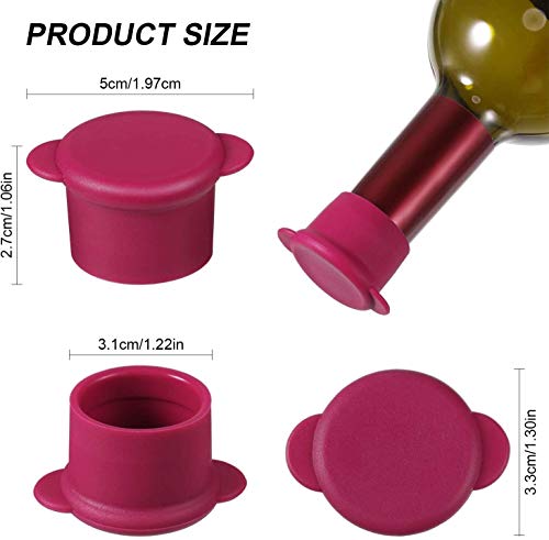 Wine Stoppers - Silicone Wine Bottle Caps - Reusable and Unbreakable Sealer Covers - Beverage Corks to Keep Wine Fresh for Days with Air-Tight Seal - Set of 5