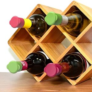 Wine Stoppers - Silicone Wine Bottle Caps - Reusable and Unbreakable Sealer Covers - Beverage Corks to Keep Wine Fresh for Days with Air-Tight Seal - Set of 5