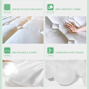 UNILIBRA Twin XL Size Bamboo Mattress Pad Cooling, Quilted Fitted Mattress Protector Pillow Top Extra Long Mattress Cover with Deep Pocket Up to 19 Inches, Ultra Soft Filling Mattress Pad