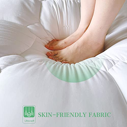 UNILIBRA Twin XL Size Bamboo Mattress Pad Cooling, Quilted Fitted Mattress Protector Pillow Top Extra Long Mattress Cover with Deep Pocket Up to 19 Inches, Ultra Soft Filling Mattress Pad