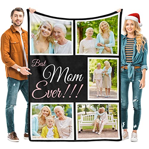 EastArts Gifts for Mom Mothers Day,Custom Blanket with Photos Text Picture,Customized Throw Blanket,Personalized Flannel Blanket for Mom,Father,Kids,Dogs,Friends Couples Birthday Souvenir