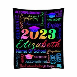 losaron custom graduates of 2023 level,colored text blanket for adult friends lovers,personalized bed throw blanket with name,customized throw blanket all season warm bedding