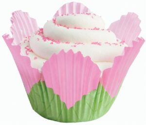 wilton bakecups 24ct, std, pink petal