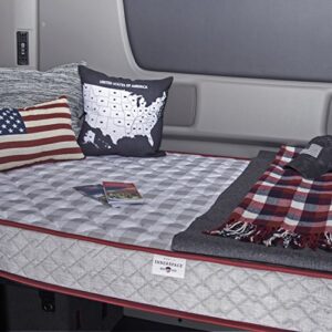 mobile innerspace 6.5" truck luxury firm support foam mattress, 76" l x 36" w, gray check w/red trim