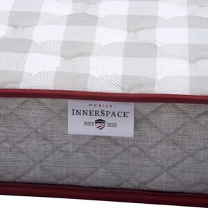 MOBILE INNERSPACE 6.5" Truck Luxury Firm Support Foam Mattress, 76" L x 36" W, Gray Check w/Red Trim