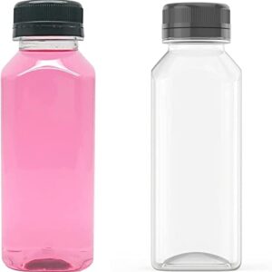 MFDSJ 10 Pcs 8 OZ Plastic Fillable Juice Bottles, Clear Bulk Beverage Containers, for milkshakes, Juice, Milk and Homemade Beverages