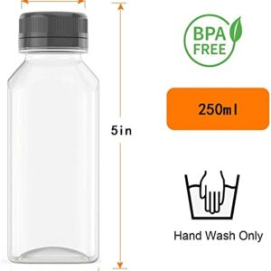 MFDSJ 10 Pcs 8 OZ Plastic Fillable Juice Bottles, Clear Bulk Beverage Containers, for milkshakes, Juice, Milk and Homemade Beverages