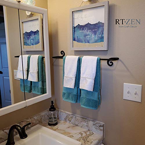 RTZEN Wrought Iron Bathroom Accessories Set, Decorative Hand Towel Bar, Body Towel Bar Hanger and Toilet Paper Holder