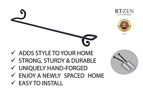 RTZEN Wrought Iron Bathroom Accessories Set, Decorative Hand Towel Bar, Body Towel Bar Hanger and Toilet Paper Holder