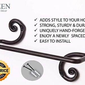 RTZEN Wrought Iron Bathroom Accessories Set, Decorative Hand Towel Bar, Body Towel Bar Hanger and Toilet Paper Holder