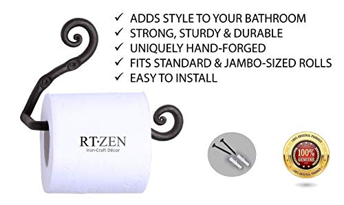 RTZEN Wrought Iron Bathroom Accessories Set, Decorative Hand Towel Bar, Body Towel Bar Hanger and Toilet Paper Holder