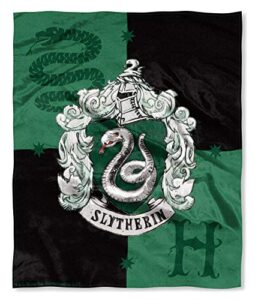 harry potter slytherin house crest silk touch throw 50" x 60"- slytherin