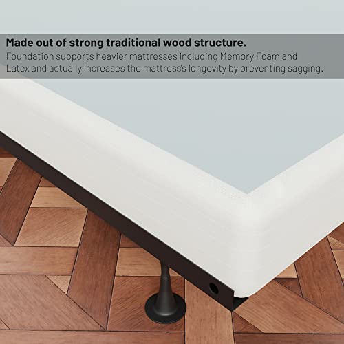 Spring Coil Coil, 4.5-Inch Sturdy Box Spring for Mattress Support-Durable and Easy to Assemble Natural Wood Foundation for Twin XL, White