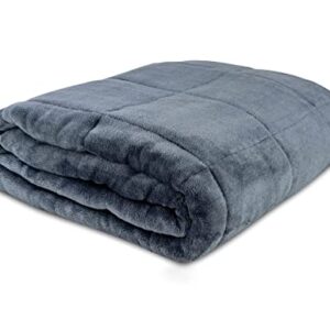 Quiilai Portable Flannel Weighted Blanket 10 lb 50"x 60" (Grey)