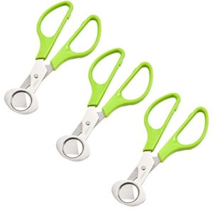 calary 3pcs quail egg cutter scissors kitchen egg shears tool (green)