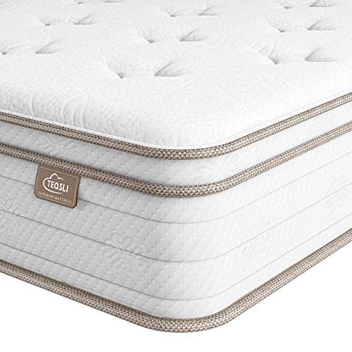 TeQsli Queen Mattress 12 Inch, Cool Eggshell Memory Foam and 7 Zone Pocket Innerspring Hybrid Mattress in a Box, Pressure Relief & Supportive Queen Bed Mattress, Breathable Cover, 100 Nights Trial