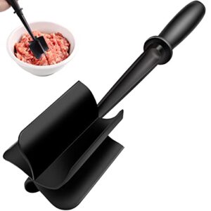 1pcs meat masher tool, hamburger chopper, nylon ground beef chopper tool, heat resistant meat masher tool for turkey, ground beef and more, meat chopper, black