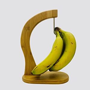 JapanBargain 4095, Bamboo Banana Hanger Bamboo Wood Banana Hook Fruit Holder Grape Holder Countertop Large Banana Holder Stand