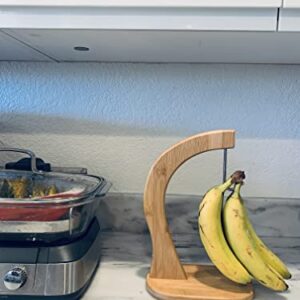 JapanBargain 4095, Bamboo Banana Hanger Bamboo Wood Banana Hook Fruit Holder Grape Holder Countertop Large Banana Holder Stand