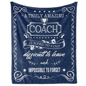 coach gifts blanket 60"×50" - best coach gifts for men women - basketball coach gifts - cheer gifts for coach - football, hockey, baseball, softball, gymnastics coach appreciation gift throw blanket