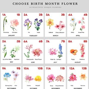 Evert Personalized Grandma's Garden Blanket Custom Birth Month Flower Blanket Christmas Mother's Day Birthday Gift for Grandma Grandmother Mom Mother Blanket Fleece Sherpa Blanket