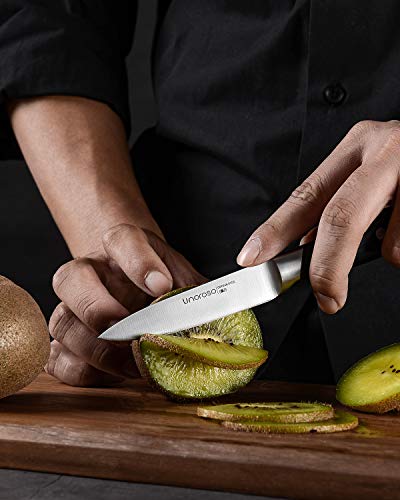 linoroso Paring Knife 3.5 inch Small Kitchen Knife with Elegant Gift Box, Sharp Forged German Carbon Stainless Steel Fruit Knife, Full Tang, Ergonomic Handle-Classic Series