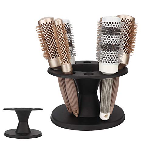 Hair Dryer Holder Hairdryer Holder Wall Mounted Hair Brush Comb Holder Display Rack Hair Styling Brush Stand Shelf Accessories[Black]