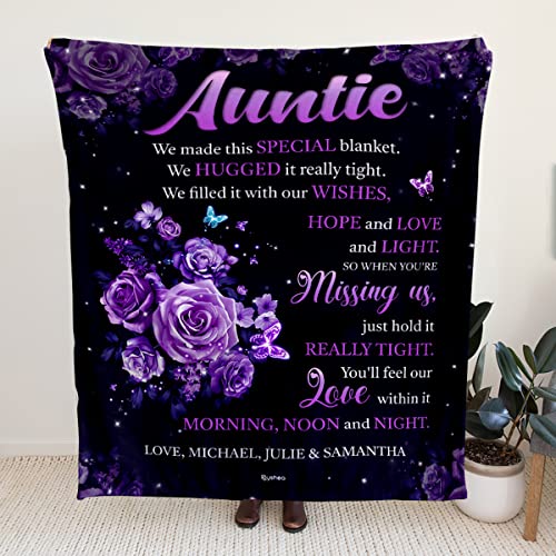 Toyshea Gifts for Aunt Personalized Blanket to My Aunt Fleece Sherpa Throw Blankets Custom Aunt and Niece Gifts Nephew Mother's Day Idea for Auntie Aunty from Niece Nephew (Style 2)