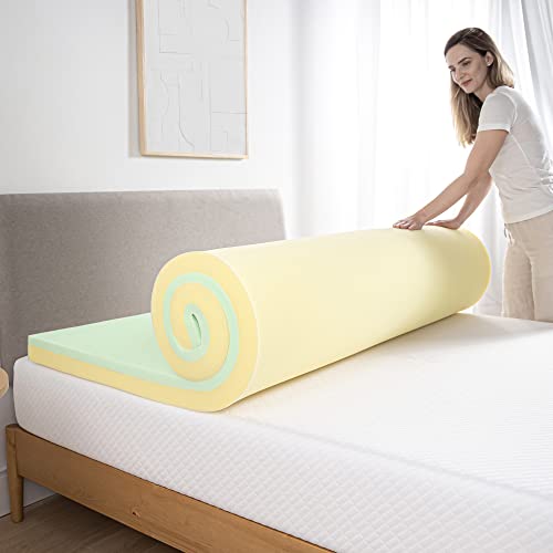 ZINUS 3 Inch Green Tea Memory Foam Mattress Topper / Pressure-Relieving Layers / CertiPUR-US Certified, Full