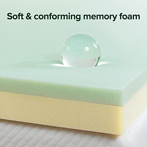 ZINUS 3 Inch Green Tea Memory Foam Mattress Topper / Pressure-Relieving Layers / CertiPUR-US Certified, Full